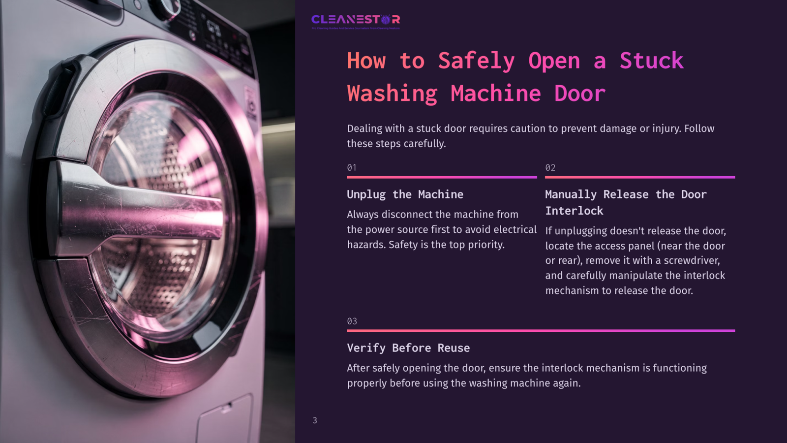 How To Open A Washing Machine | CleaNESTOR