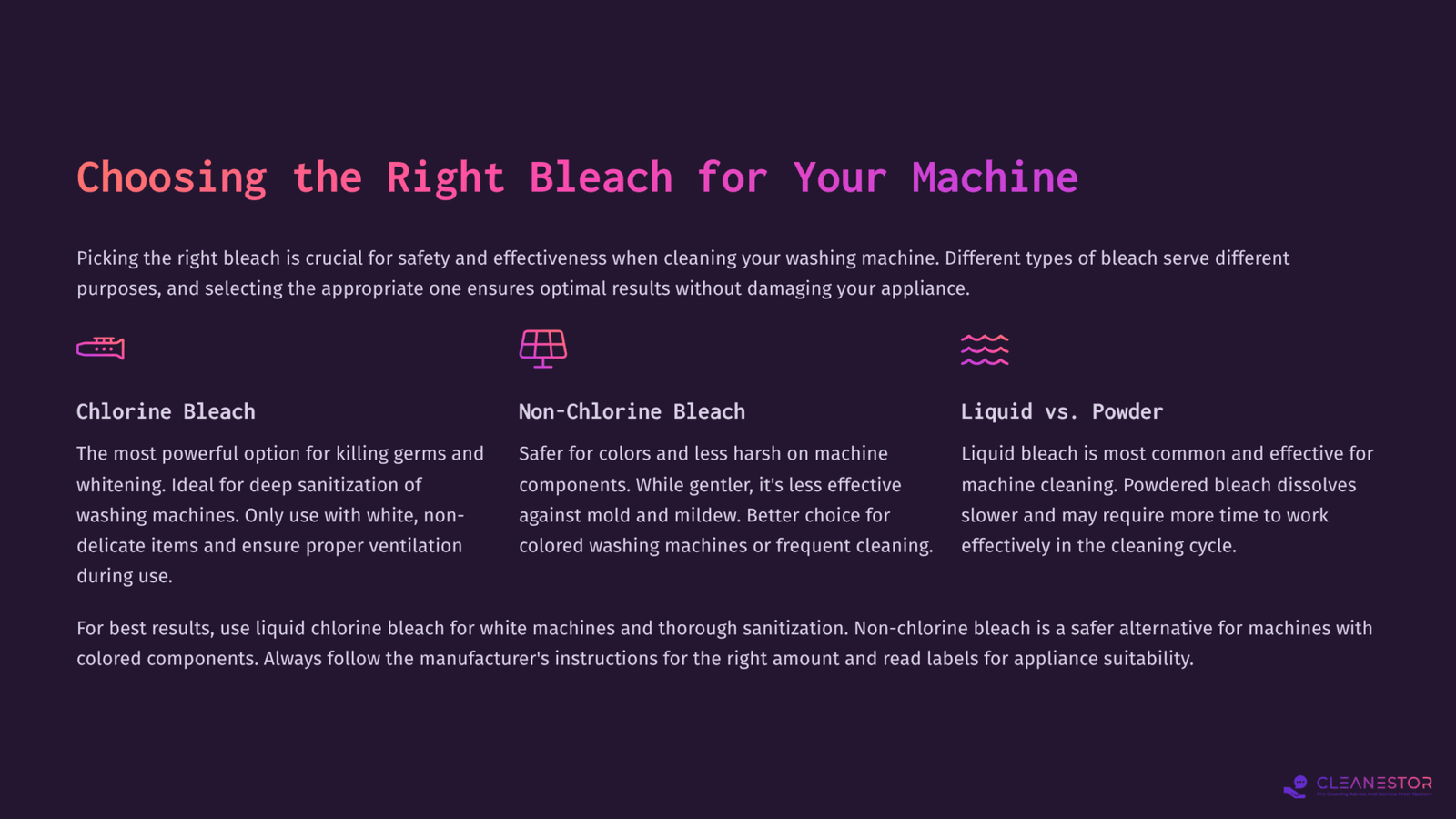 How To Clean Washing Machine With Bleach | Cleanestor